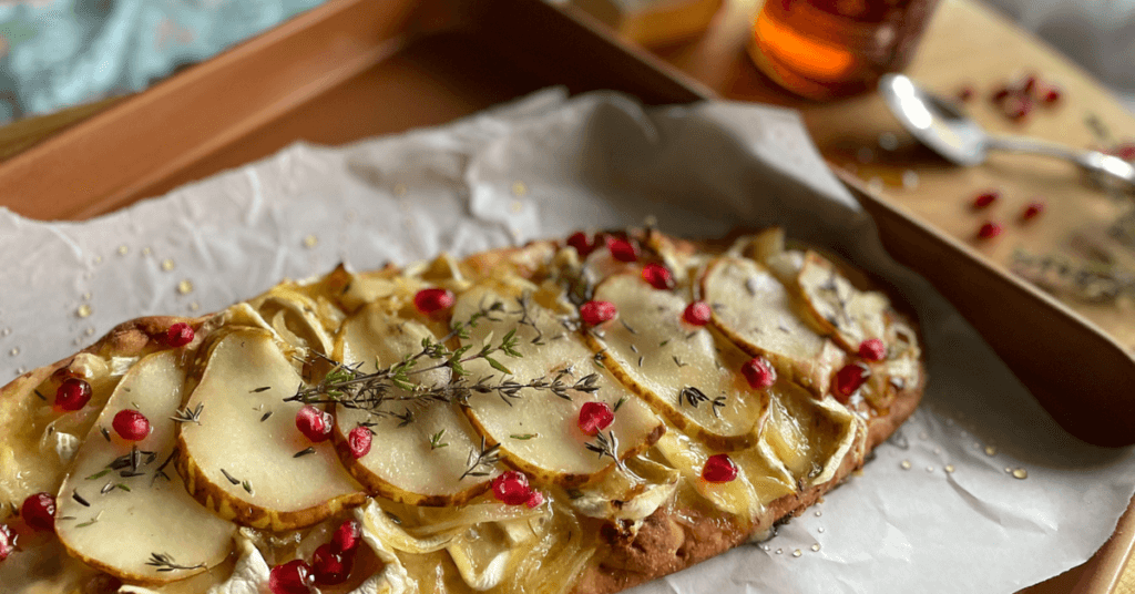 BRIE, PEAR & HONEY FLATBREAD WITH THYME - Healthy Family Living in ...